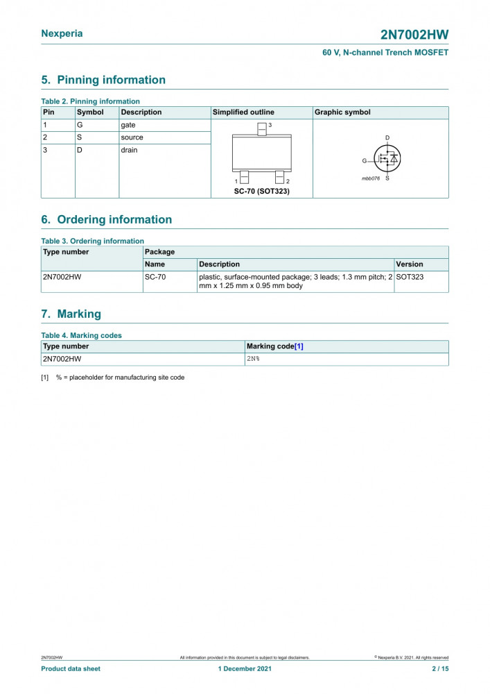 2N7002HWX datasheet page 2