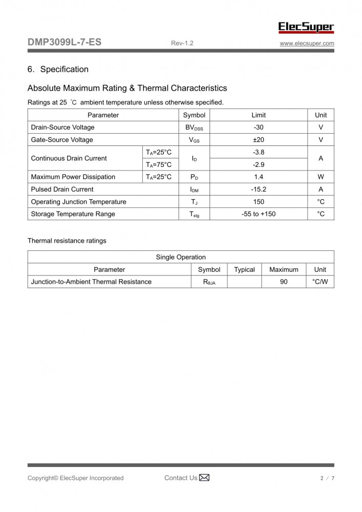 DMP3099L-7-ES datasheet page 2