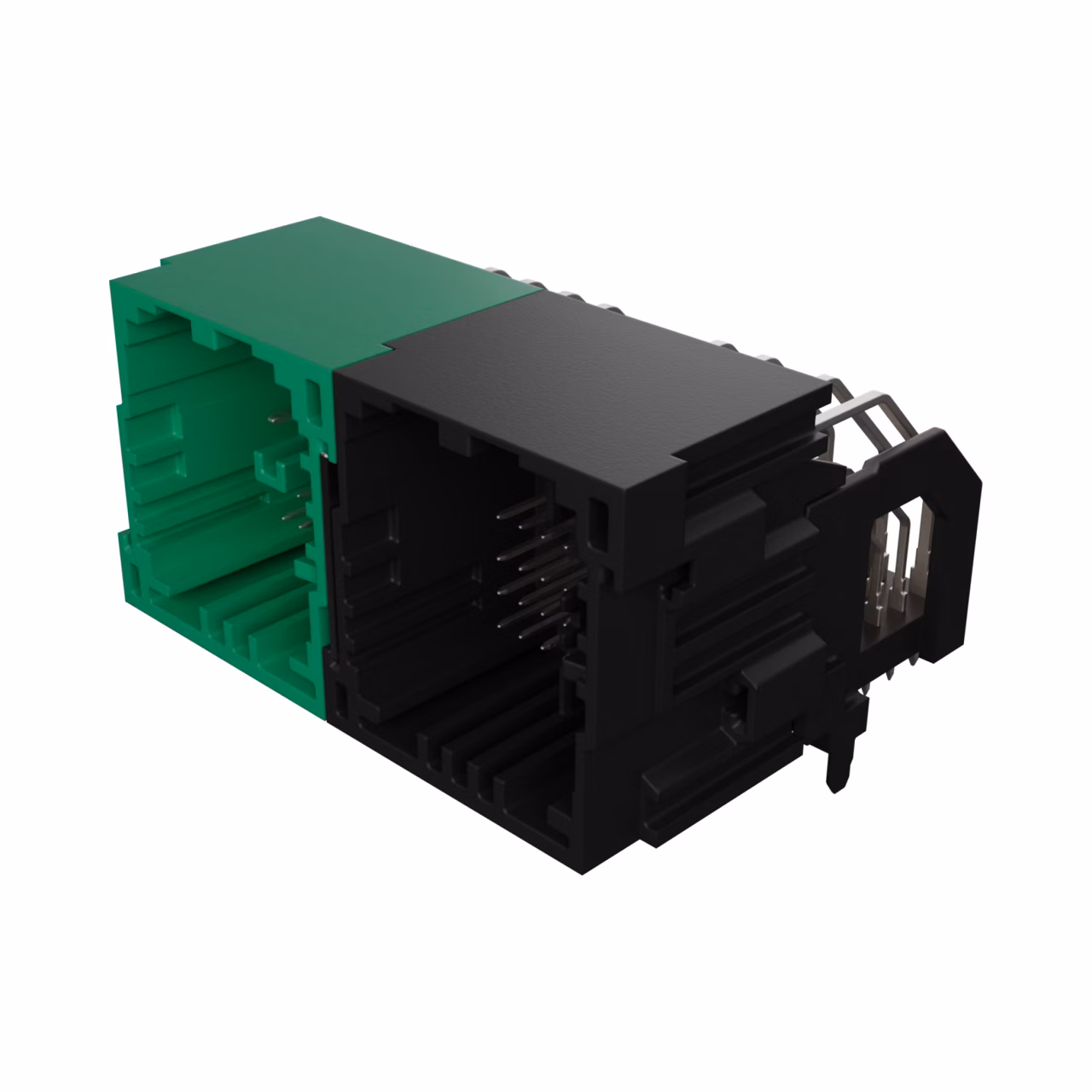 stAK50h 2 Bay Right-Angle Hybrid Header, 60 Circuits, Bay 1: 28 Circuits/Key 2/Green; Bay 2: 32 Circuits/Key 1/Black; Tube for sale