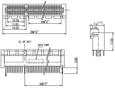 TE Connectivity 8-1734857-5 Edgeboard Connector for sale