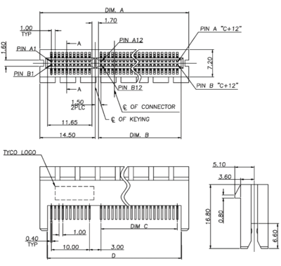 TE Connectivity 8-1734857-5 Edgeboard Connector for sale