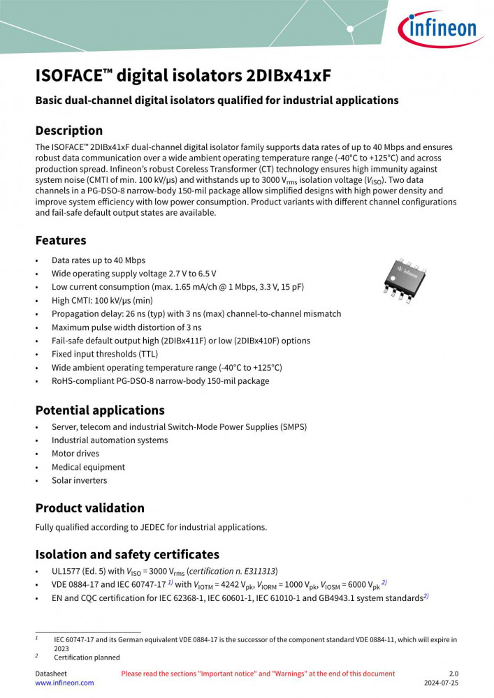 2DIB1410FXUMA1 technical document page 1