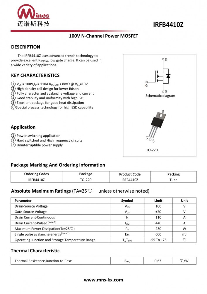 IRFB4410Z datasheet page 1