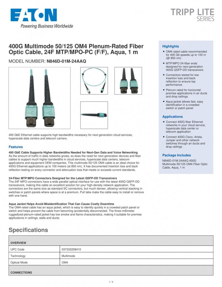 N846D-01M-24AAQ technical document page 1