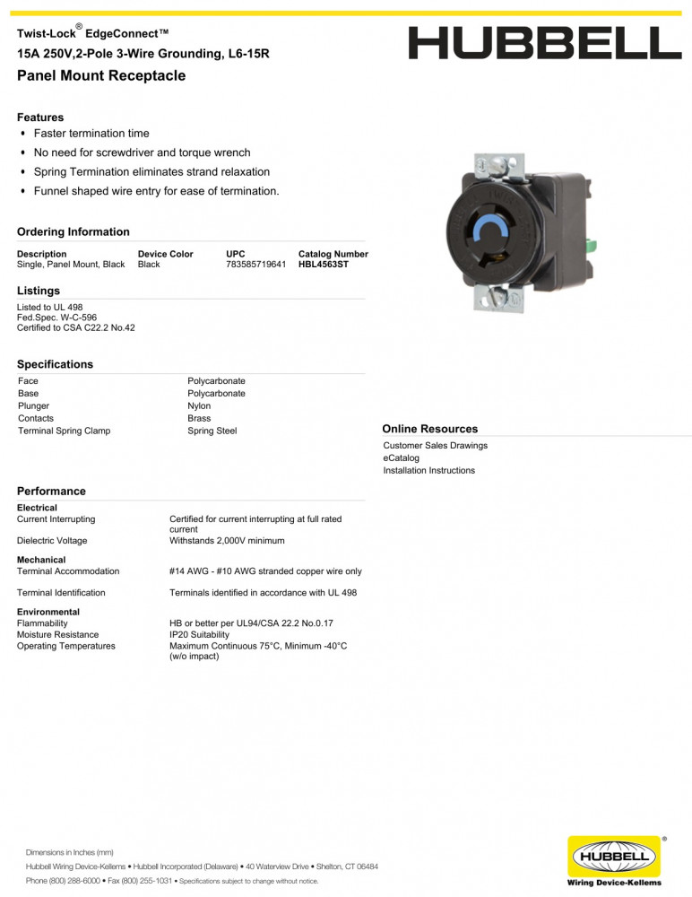 HBL4563ST product documentation preview