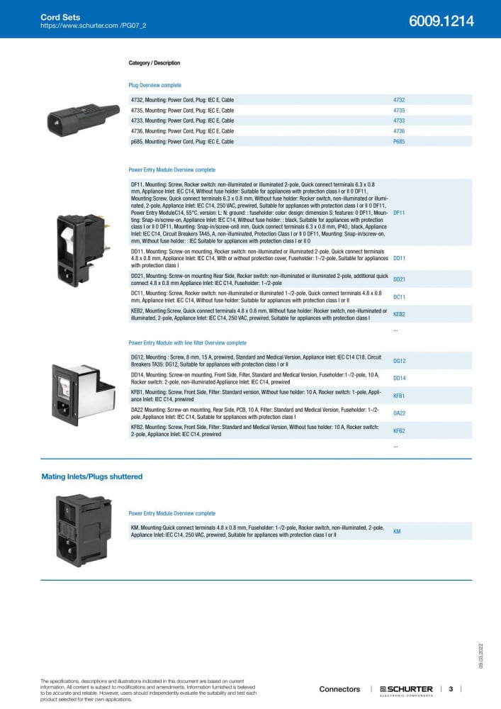 SCHURTER 6009.1214 datasheet page 3