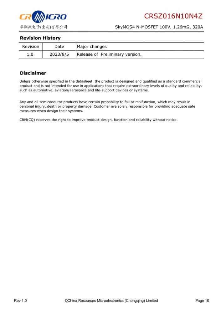 CRSZ016N10N4Z datasheet page 10
