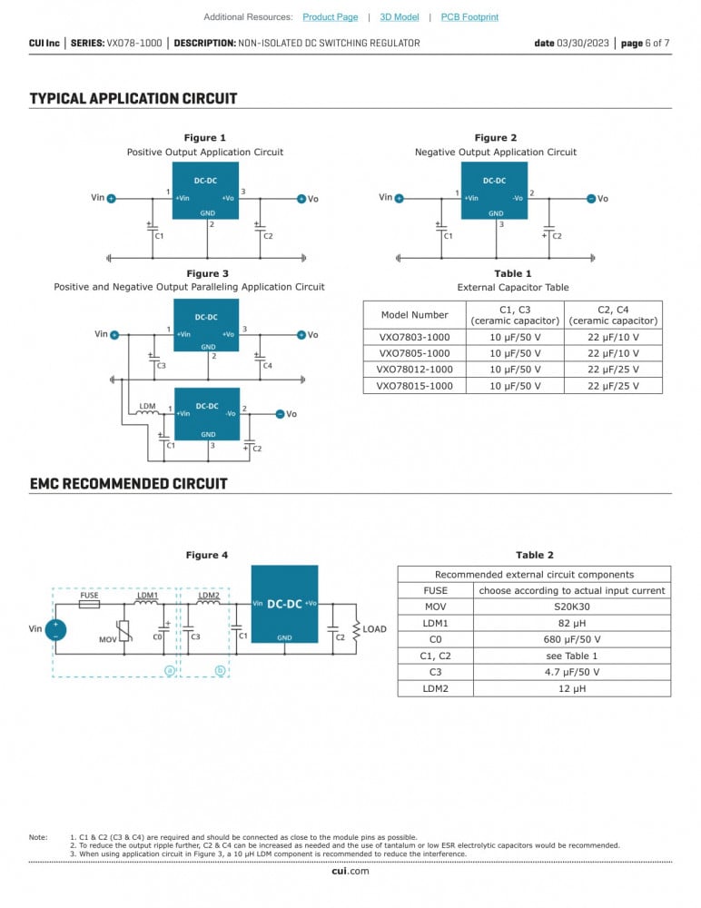 CUI VXO7805-1000 datasheet page 6