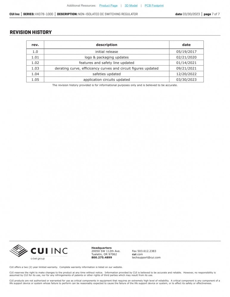 CUI VXO7805-1000 datasheet page 7