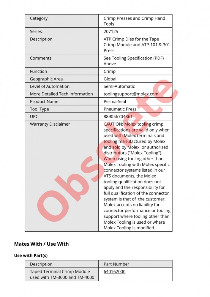 Molex tooling document preview, page 2