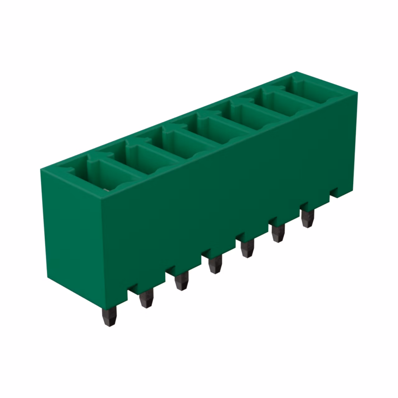 3.81mm Pitch Eurostyle Vertical PCB Header, Green Housing, 7 Circuits for sale