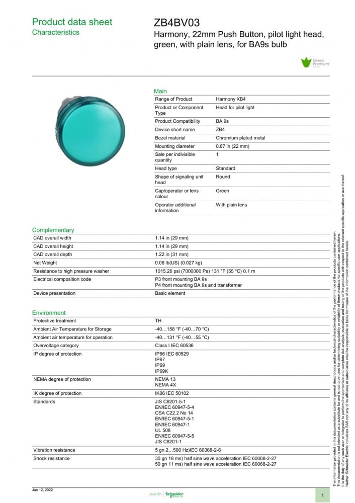 ZB4BV03 technical document page 1