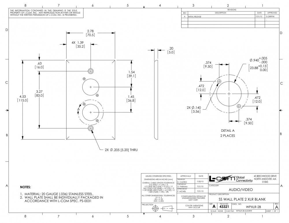 L-com WPXLR-2B technical document preview