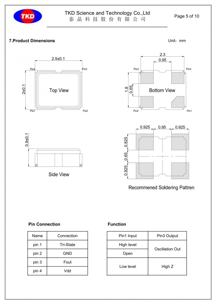 TKD XO25F025000GBHE007 document page 5