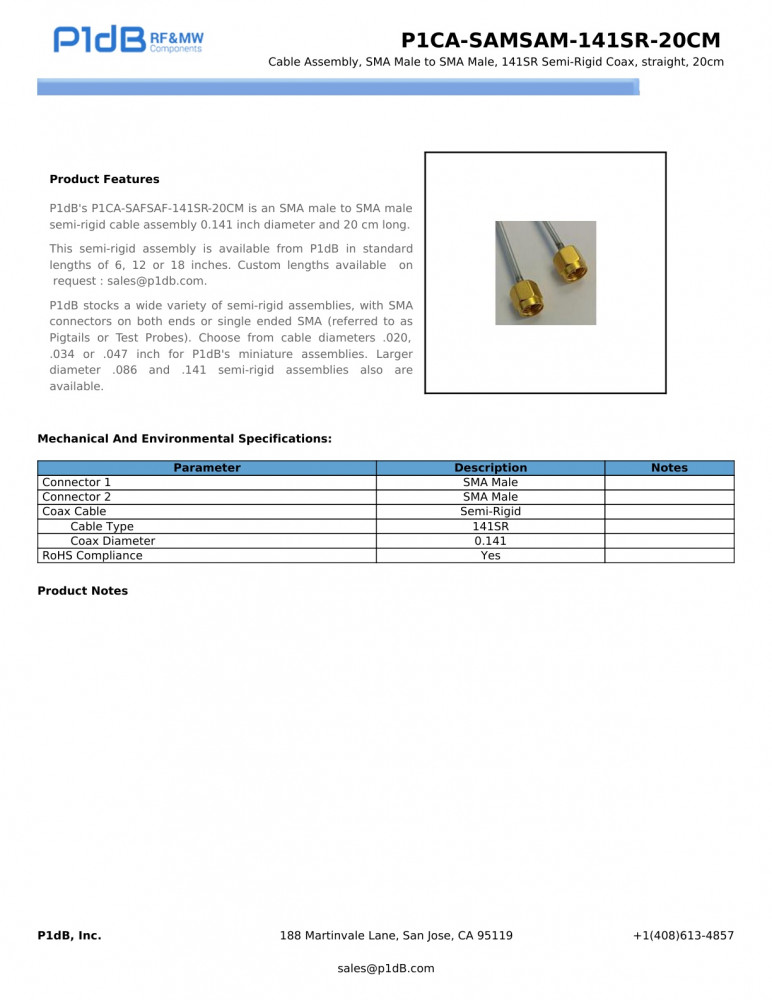 P1CA-SAMSAM-141SR-20CM product documentation image