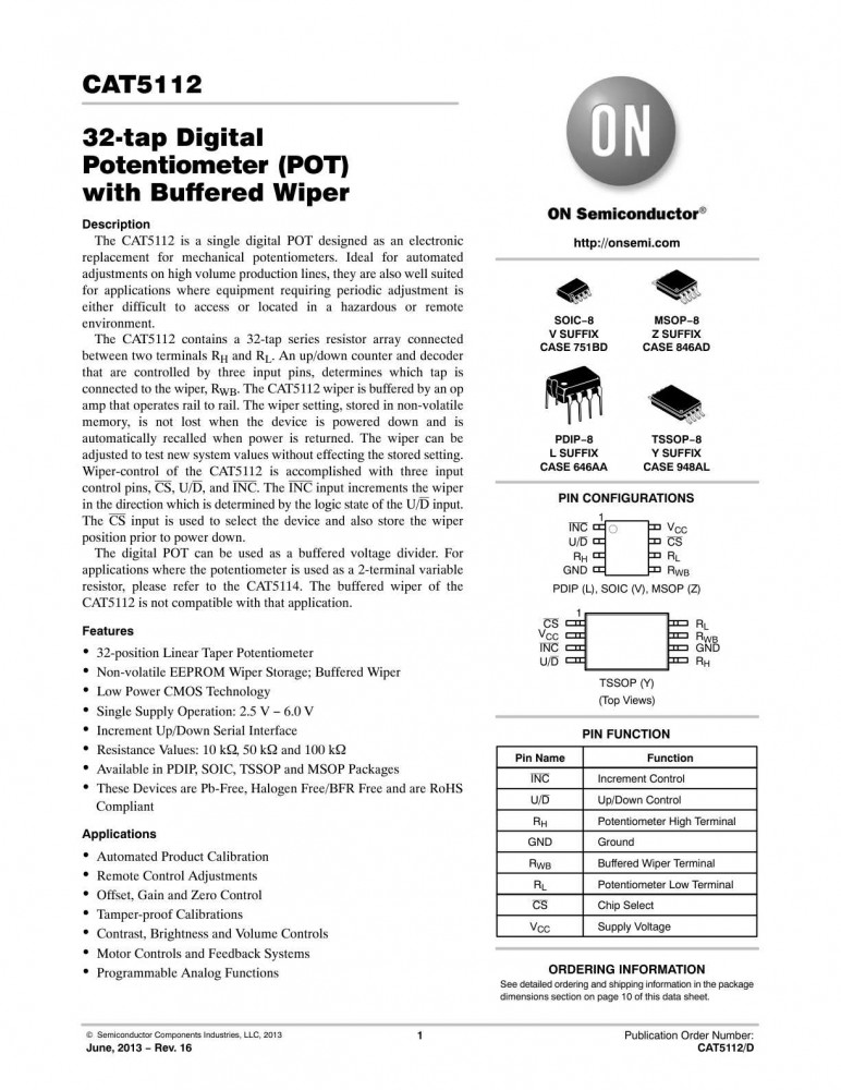 CAT5112 datasheet page 2 preview