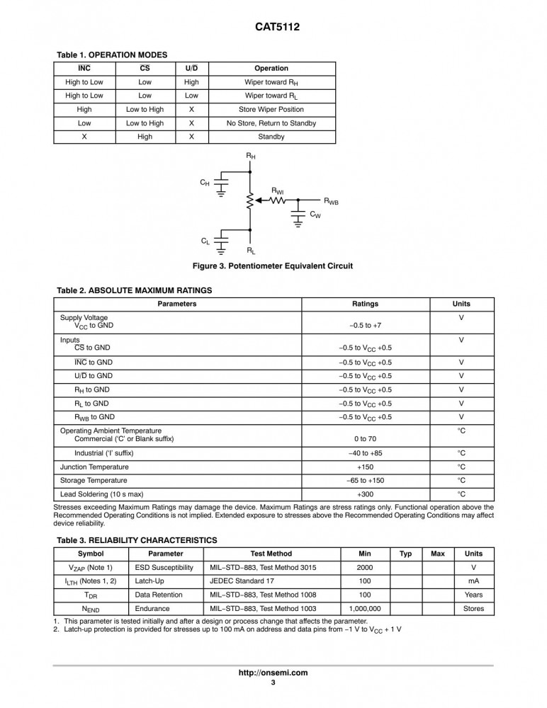 CAT5112 datasheet page 4 preview