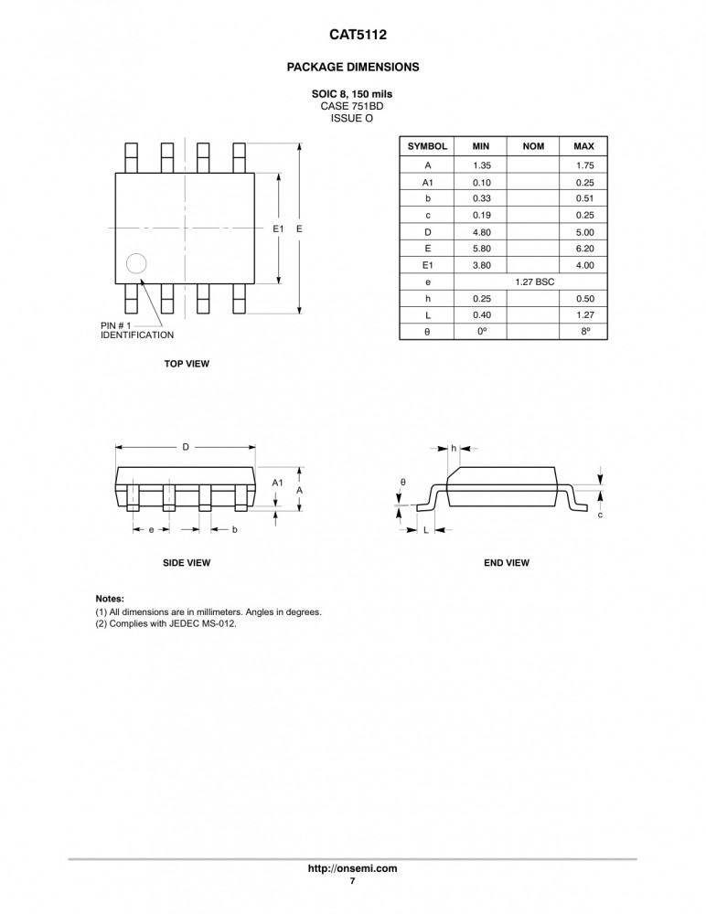 CAT5112 datasheet page 8 preview