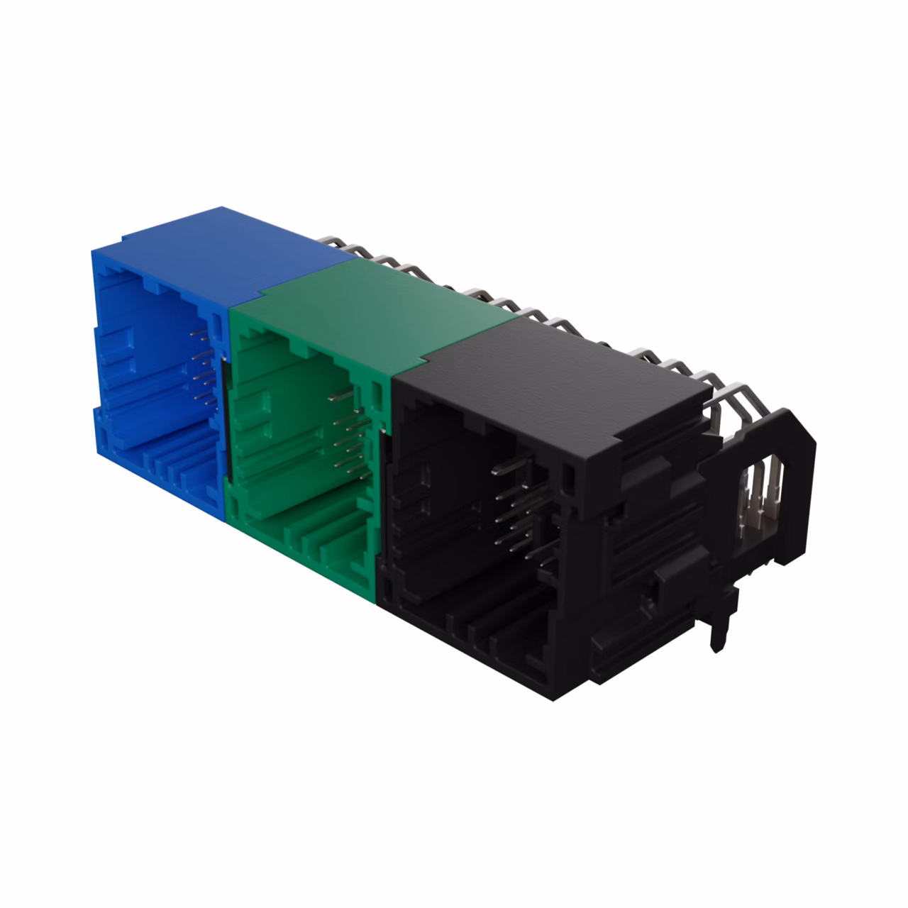 stAK50h 3 Bay Right-Angle Hybrid Header, 86 Circuits, Bay 1: 32 Circuits/Key 2/Blue; Bay 2: 27 Circuits/Key 2/Green; Bay 3: 27 Circuits/Key 1/Black; Tube for sale