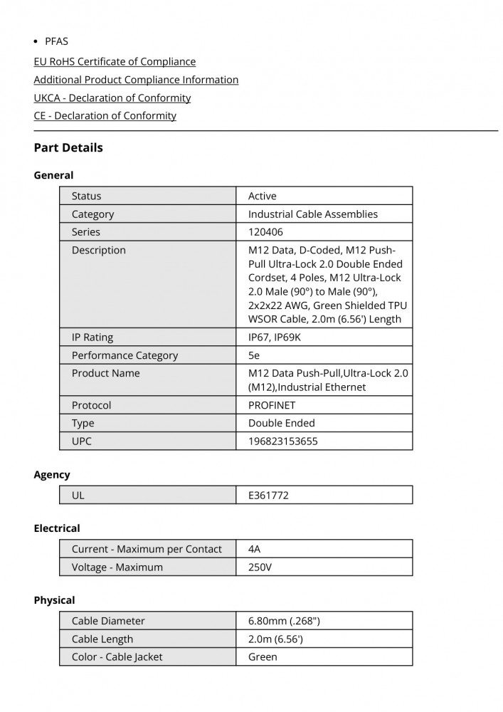 MOLEX 1204061034 product drawing, page 2