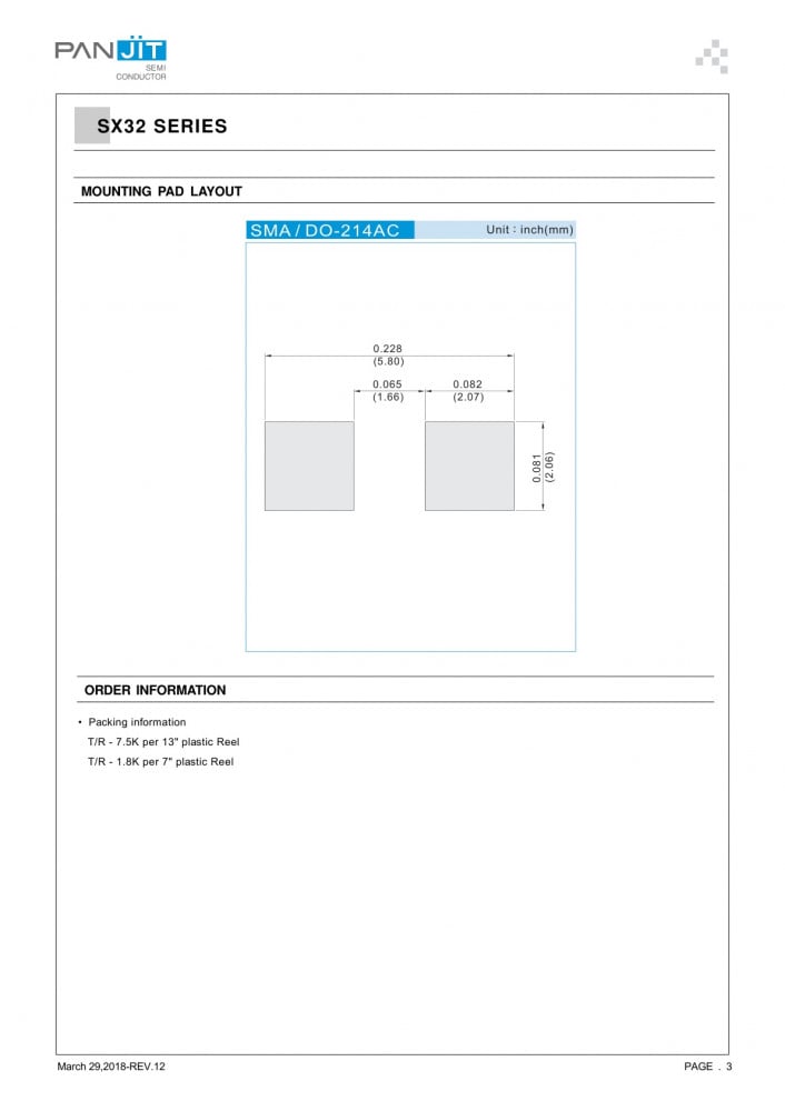 PANJIT SX34 series datasheet page 3
