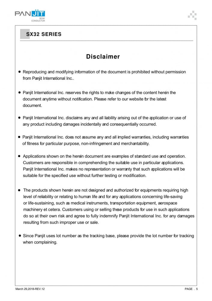 PANJIT SX34 series datasheet page 5