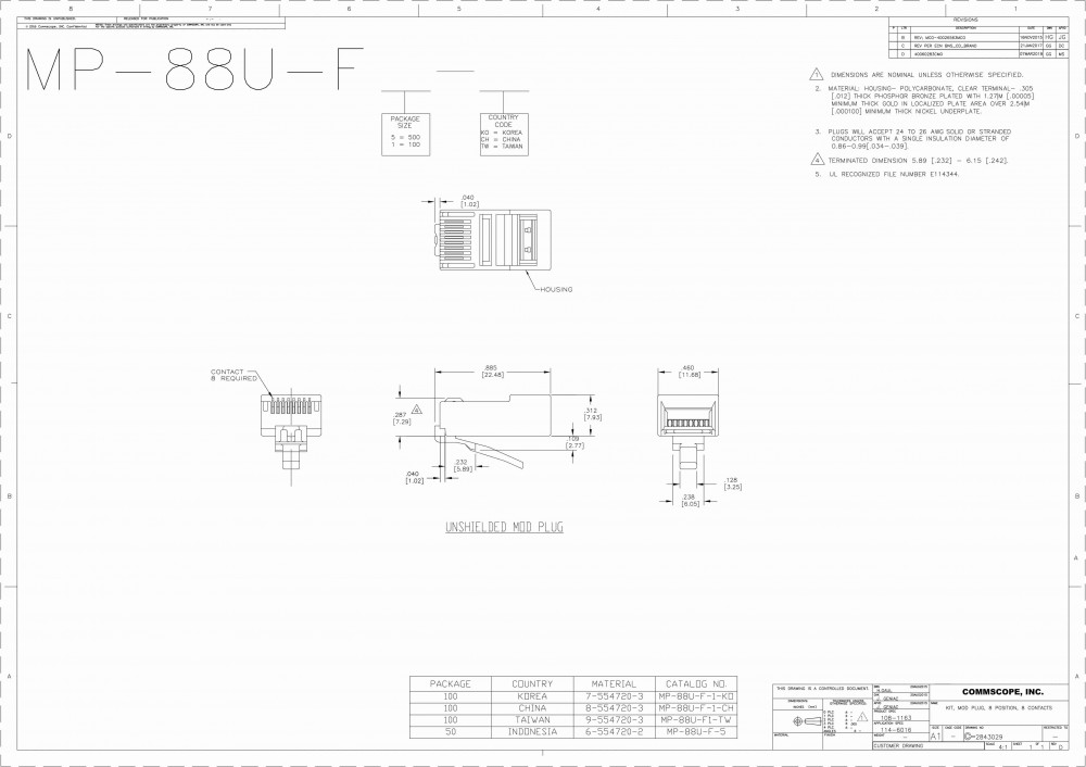 TE Connectivity 8-554720-3 controlled drawing page