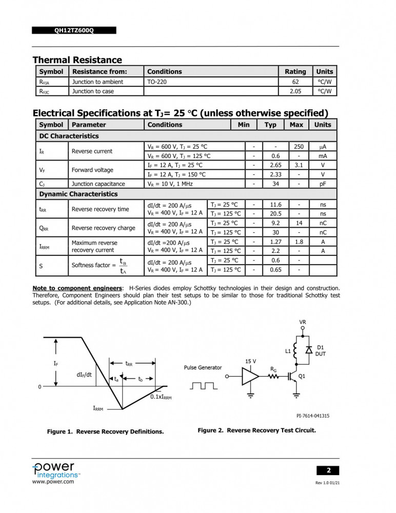 QH12TZ600Q datasheet page 2
