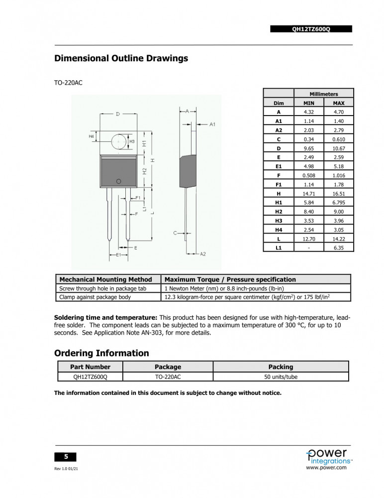 QH12TZ600Q datasheet page 5
