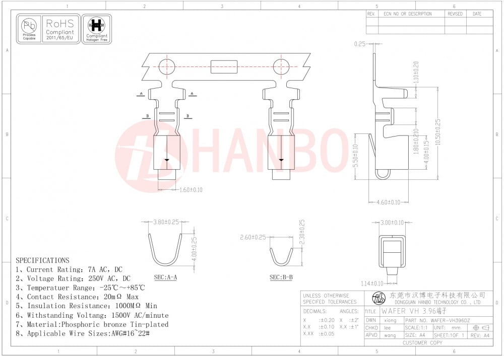 WAFER-VH396JK-7A technical document page 1