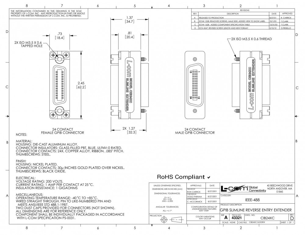 L-com CIB24XC technical drawing