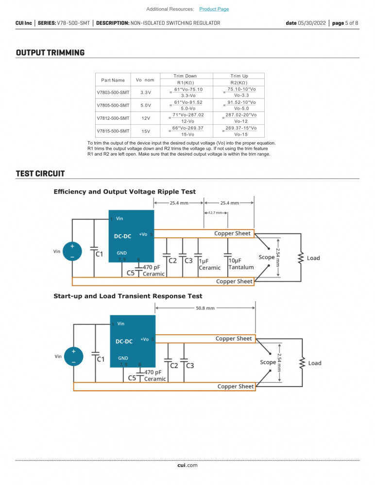 CUI V7805-500-SMT datasheet page 5