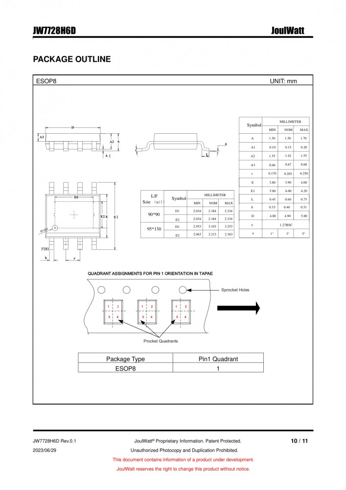 JW7728H6D datasheet page 10