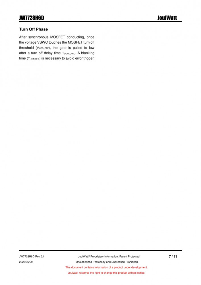JW7728H6D datasheet page 7