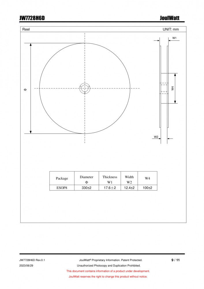 JW7728H6D datasheet page 9