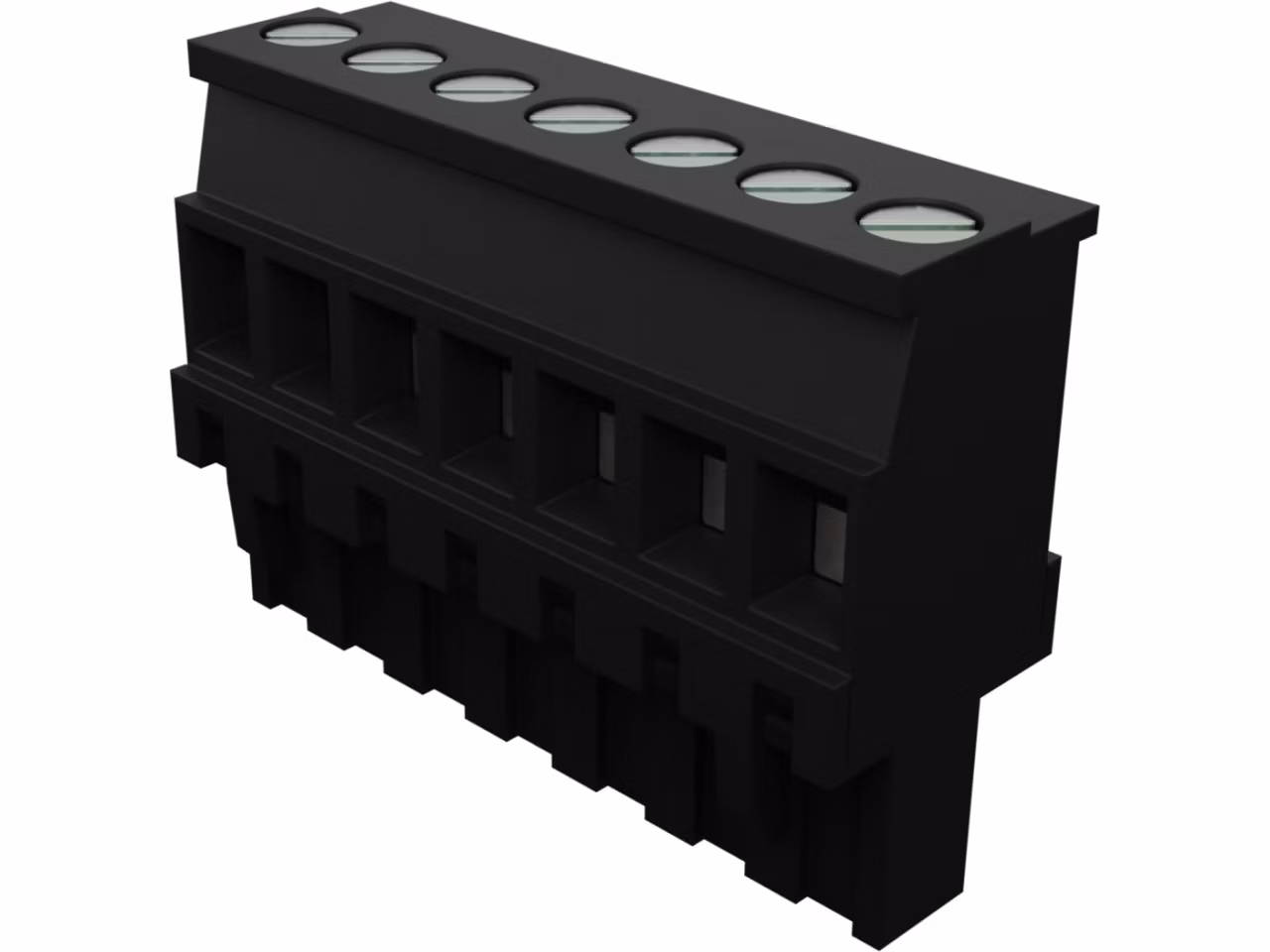 5.08mm Pitch Eurostyle Vertical Plug, with Standard Imprinting, Front Wire Entry, Black, 7 Circuits for sale