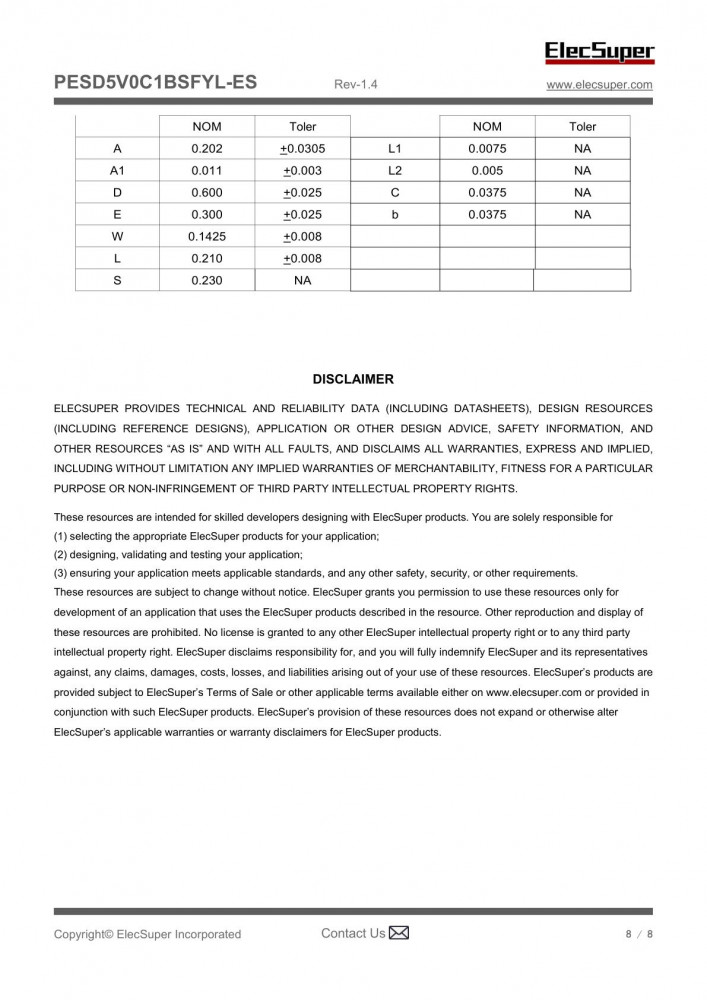 PESD5V0C1BSFYL-ES datasheet page 8