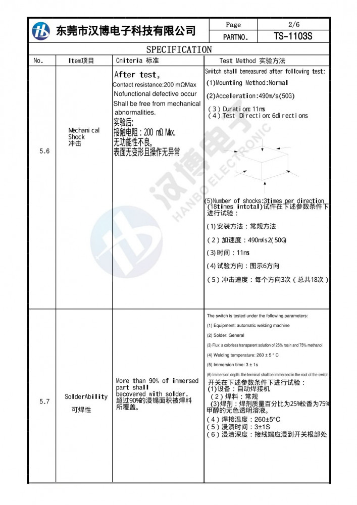 TS-1103S specification page 4