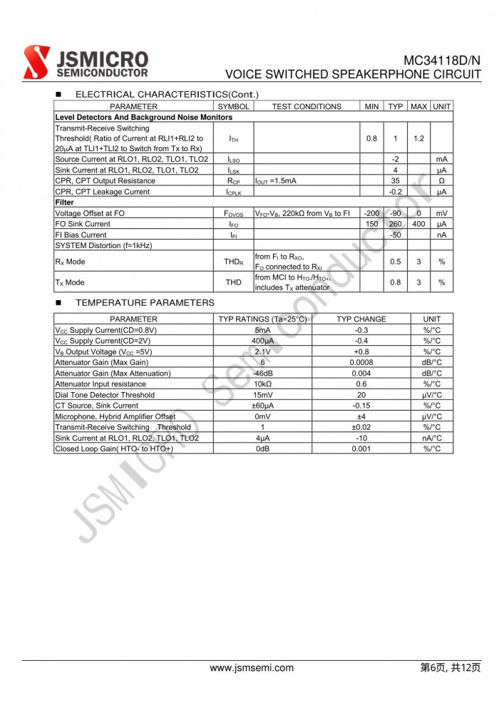MC34118D datasheet page 6