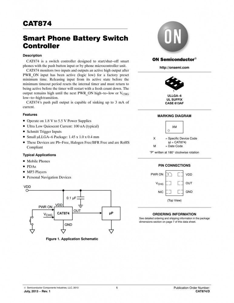 CAT874 datasheet page 1