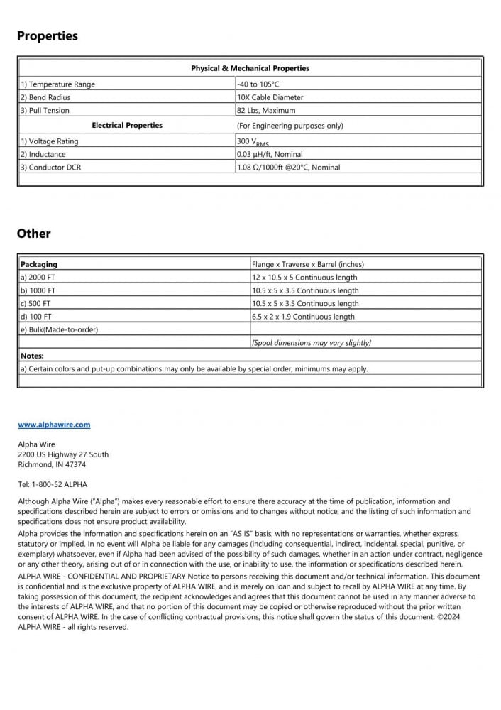 Alpha Wire 891000 technical document page 2