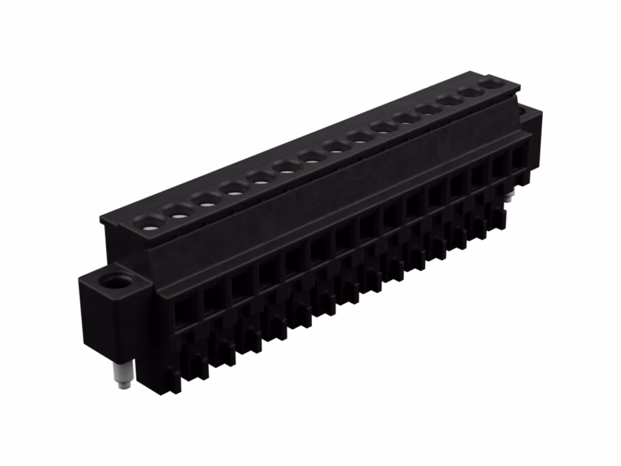 3.81mm Pitch Eurostyle Vertical Plug, with Retention Screws and Reverse Imprinting, Front Wire Entry, Black, 15 Circuits for sale