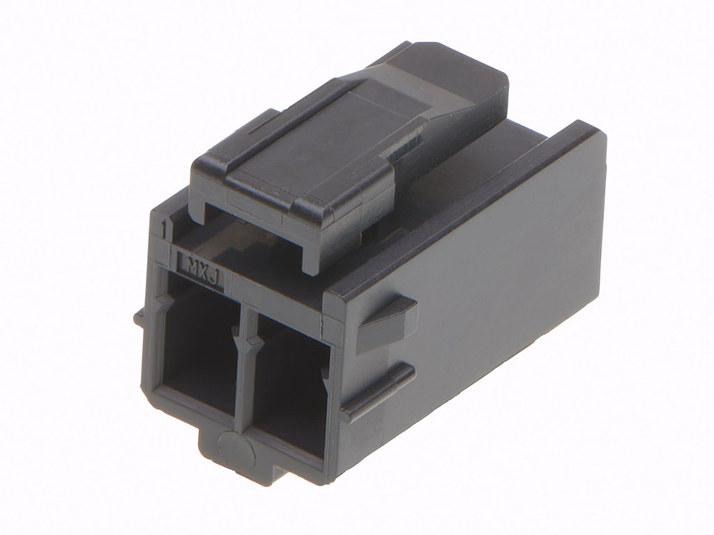 Mini-Lock Receptacle Housing, 2.50mm Pitch, Single Row, Positive Lock, 3 Circuits, Black, PFAS-Free