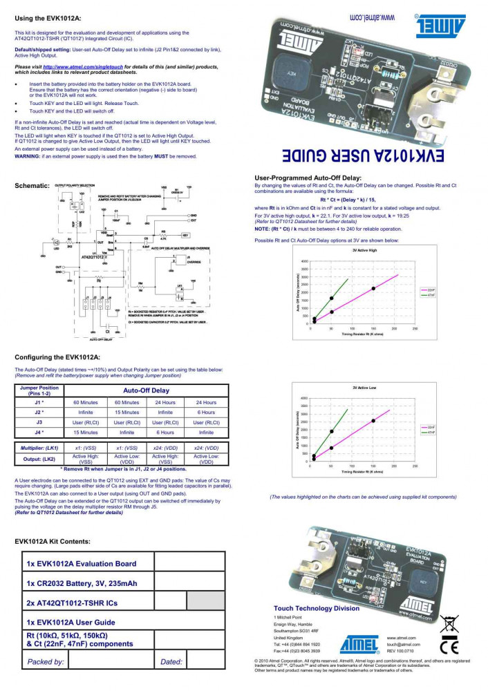 ATEVK1012A user guide page
