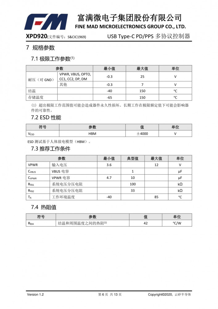 XPD920APS25 datasheet page 6