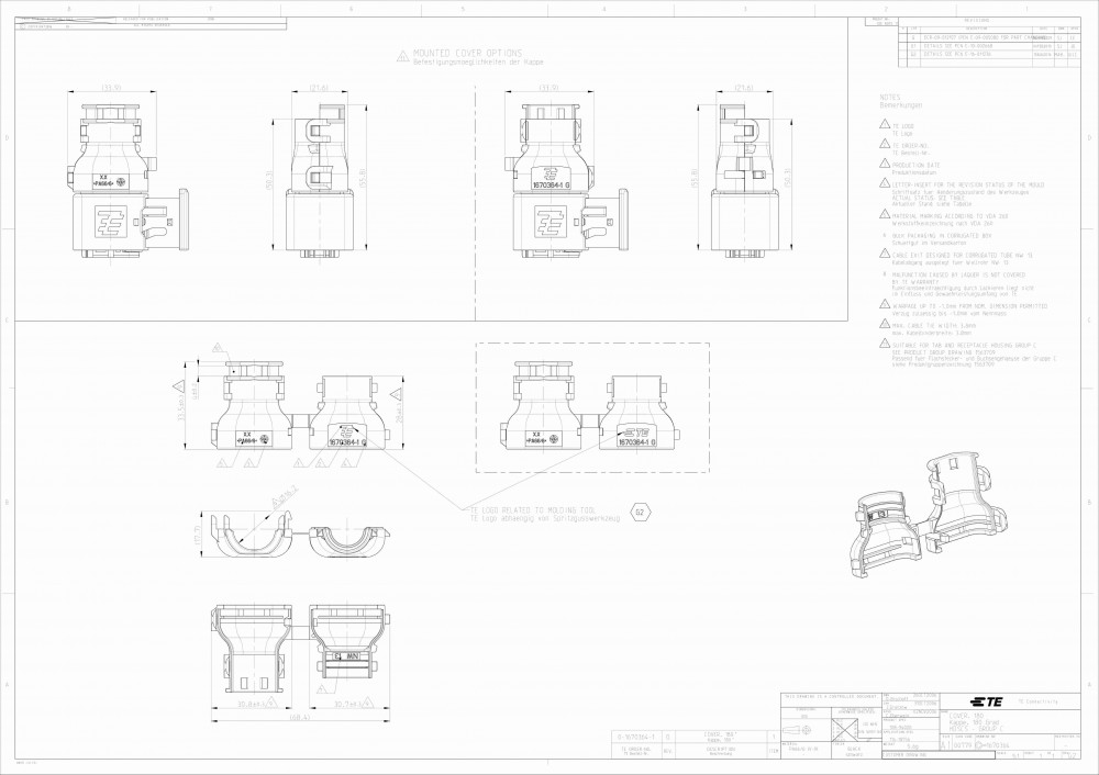TE Connectivity 1670364-1 technical drawing preview