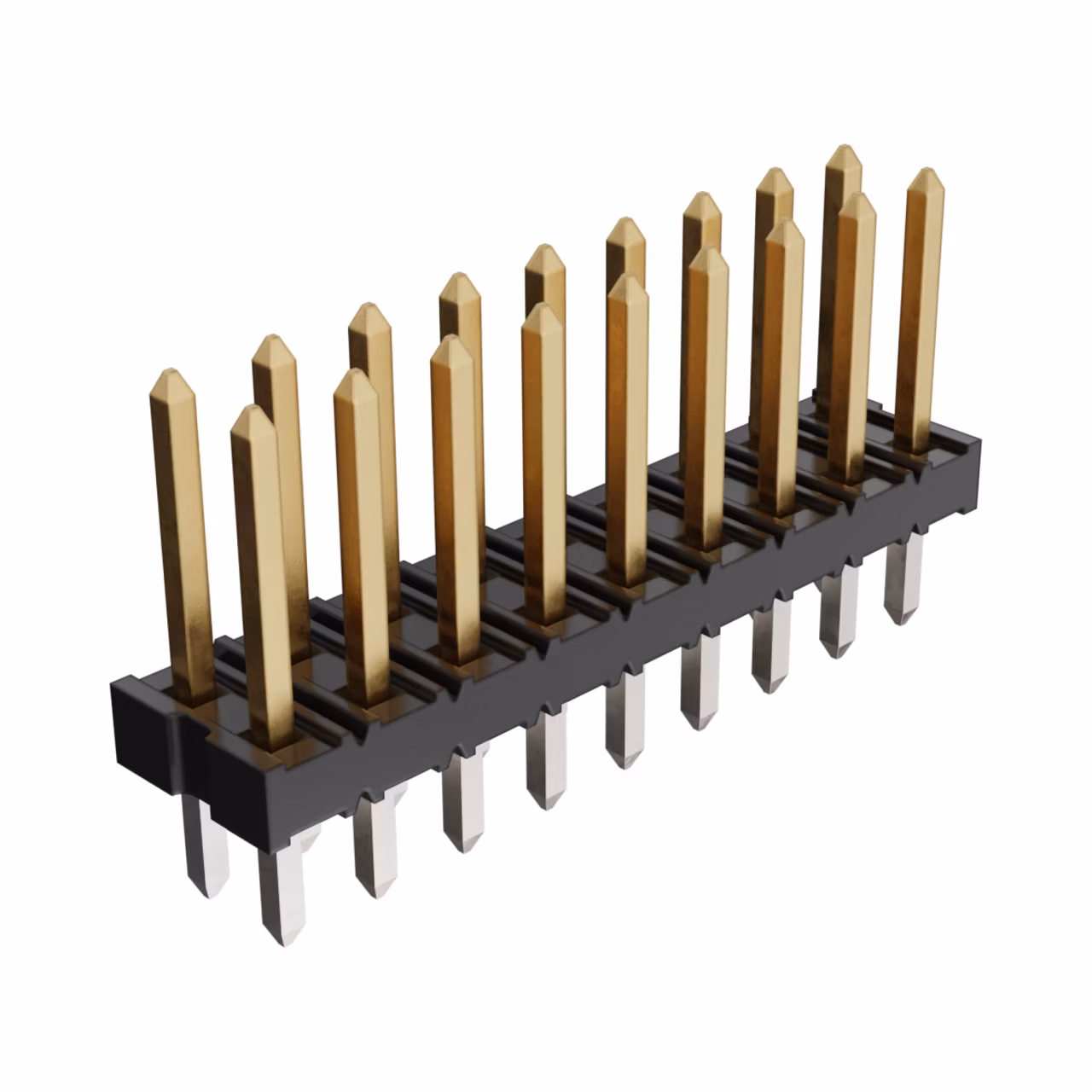 Milli-Grid Header, Single Row, Dual Body, Through Hole, Vertical, 8 Circuits, Tin (Sn) Overall Plating, 19.00mm Stacking Height, 3.60mm Tail Length, Tray, Lead-Free