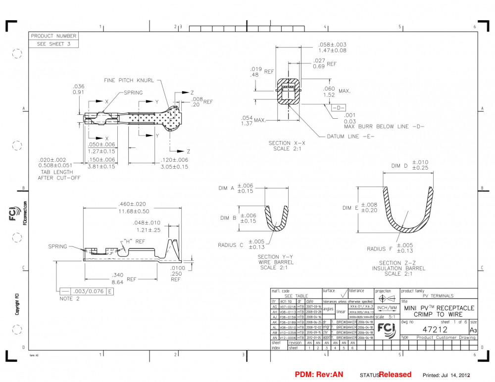 Amphenol 47713-000LF document page 1