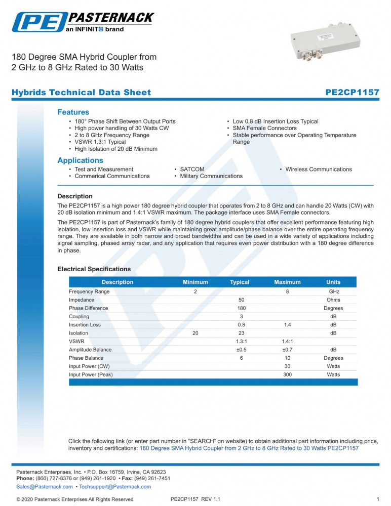 PE2CP1157 datasheet page 1
