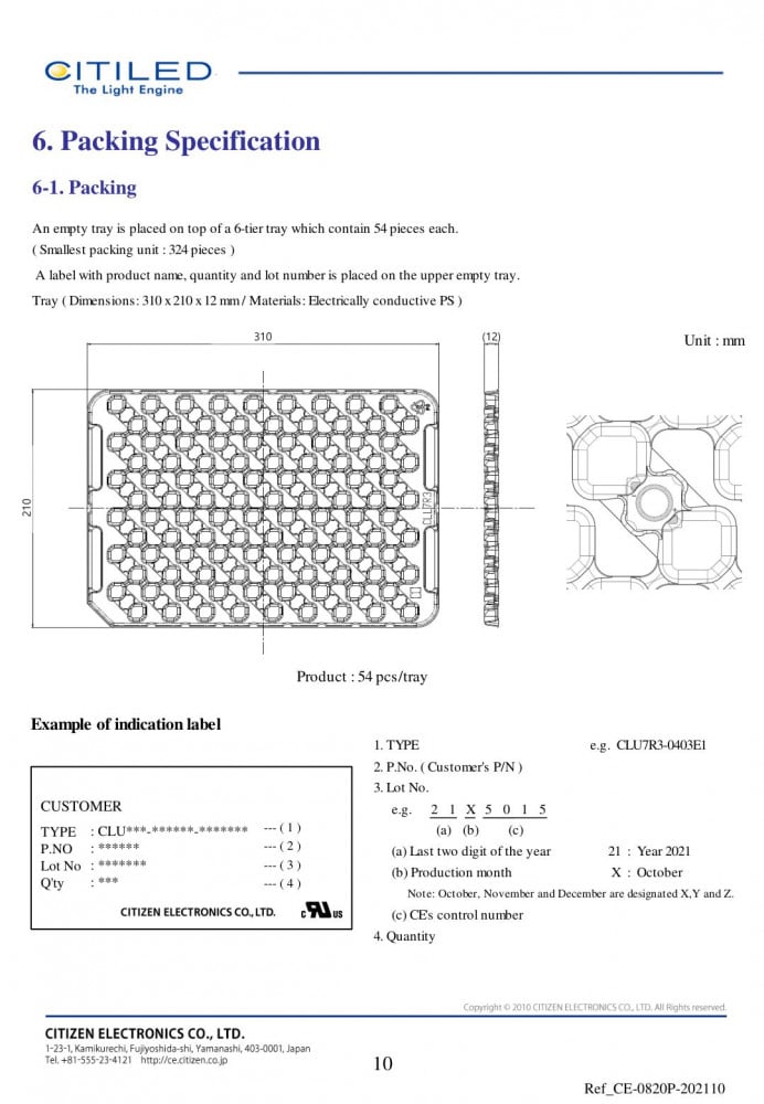 CITILED COB datasheet page 10